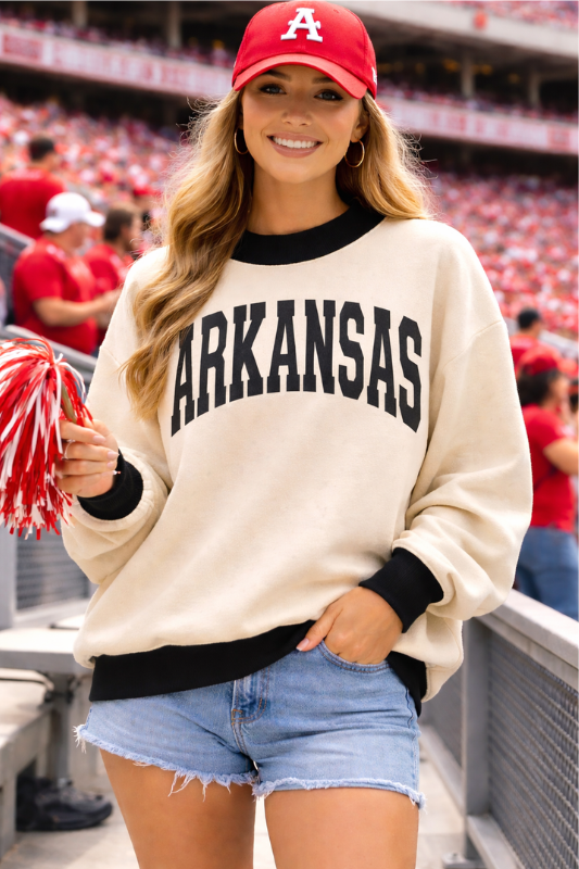 PREORDER: ARKANSAS polka dot reversible mockneck – Social Statement